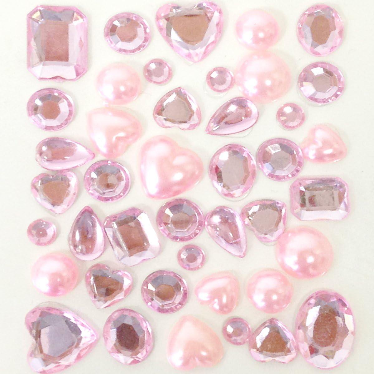 Amazon.com: Wrapables Acrylic Self Adhesive Crystal Gem Stickers, Pink ...