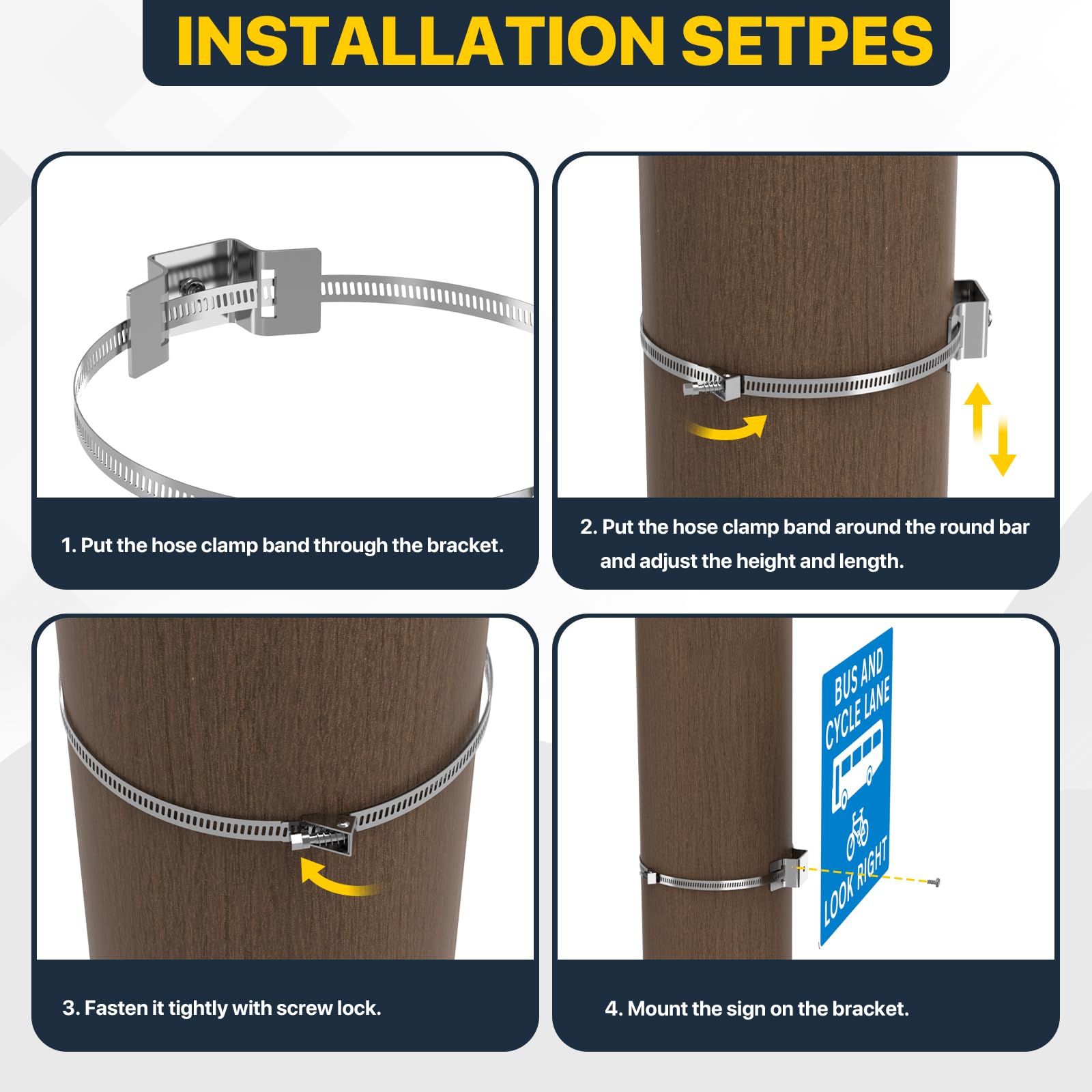 Round Clip For Sign Mounting Poles