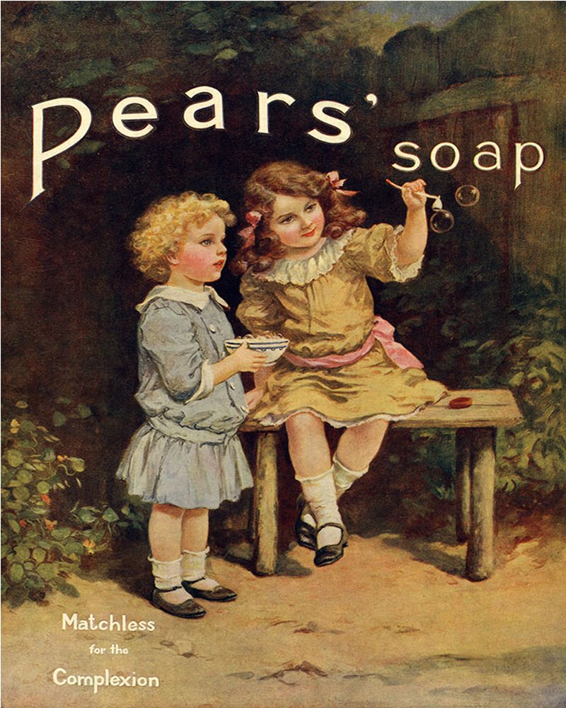 Pears Soap Bubbles Girls Matchless for The Complexion Metal Wall Sign ...
