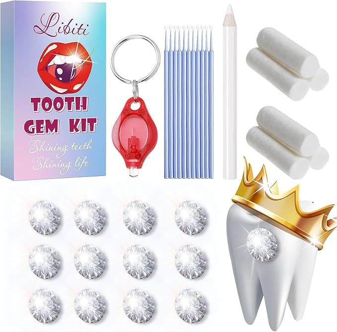 Amazon.com: Libiti DIY Tooth Gem Kit - Professional Fashionable Tooth ...