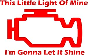 Amazon.com: Dan's Decals Funny Check Engine Light Decal, Funny Car ...