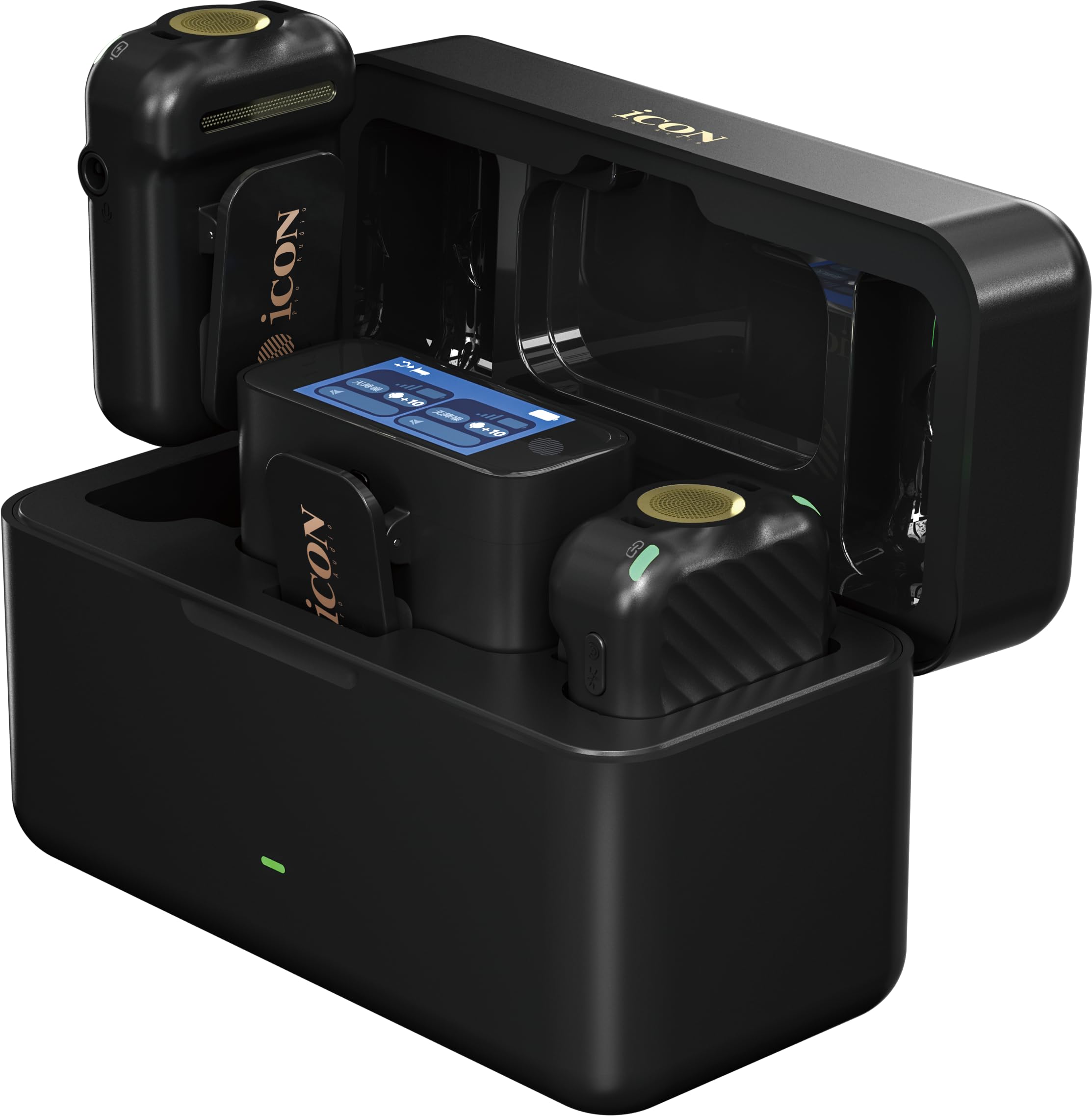 Amazon.com: iCON Pro Audio AirMic Pro (2 TX + 1 RX + estuche de carga) Micrófono inalámbrico ...