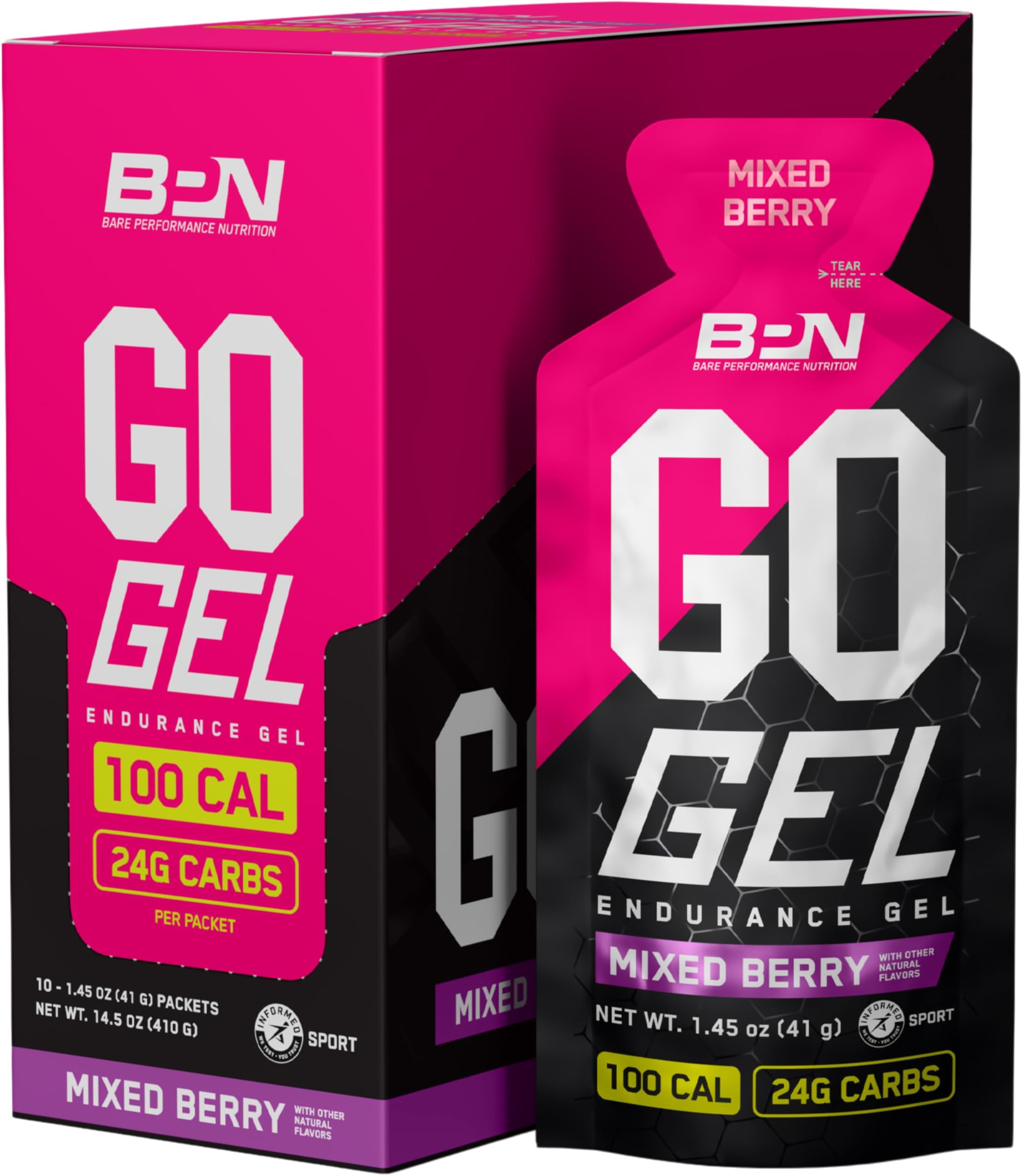Amazon.com: BARE PERFORMANCE NUTRITION, BPN Go Gel Endurance Gel, Vegan ...