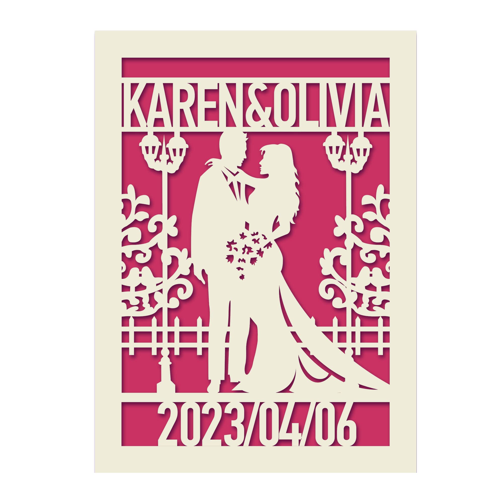 Amazon.com : EDSG Personalized Wedding Cards for Bride and Groom ...