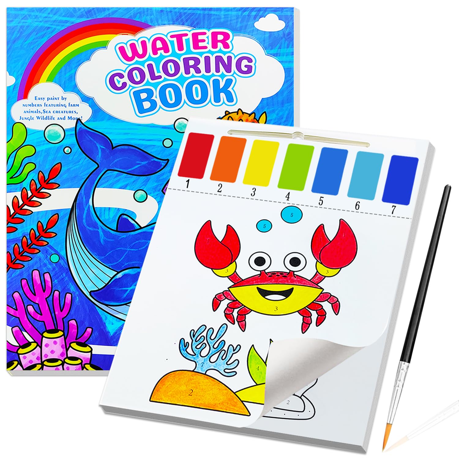 Amazon.com: JZILU Watercolor Coloring Book for Kids, 24 Pages Paint ...