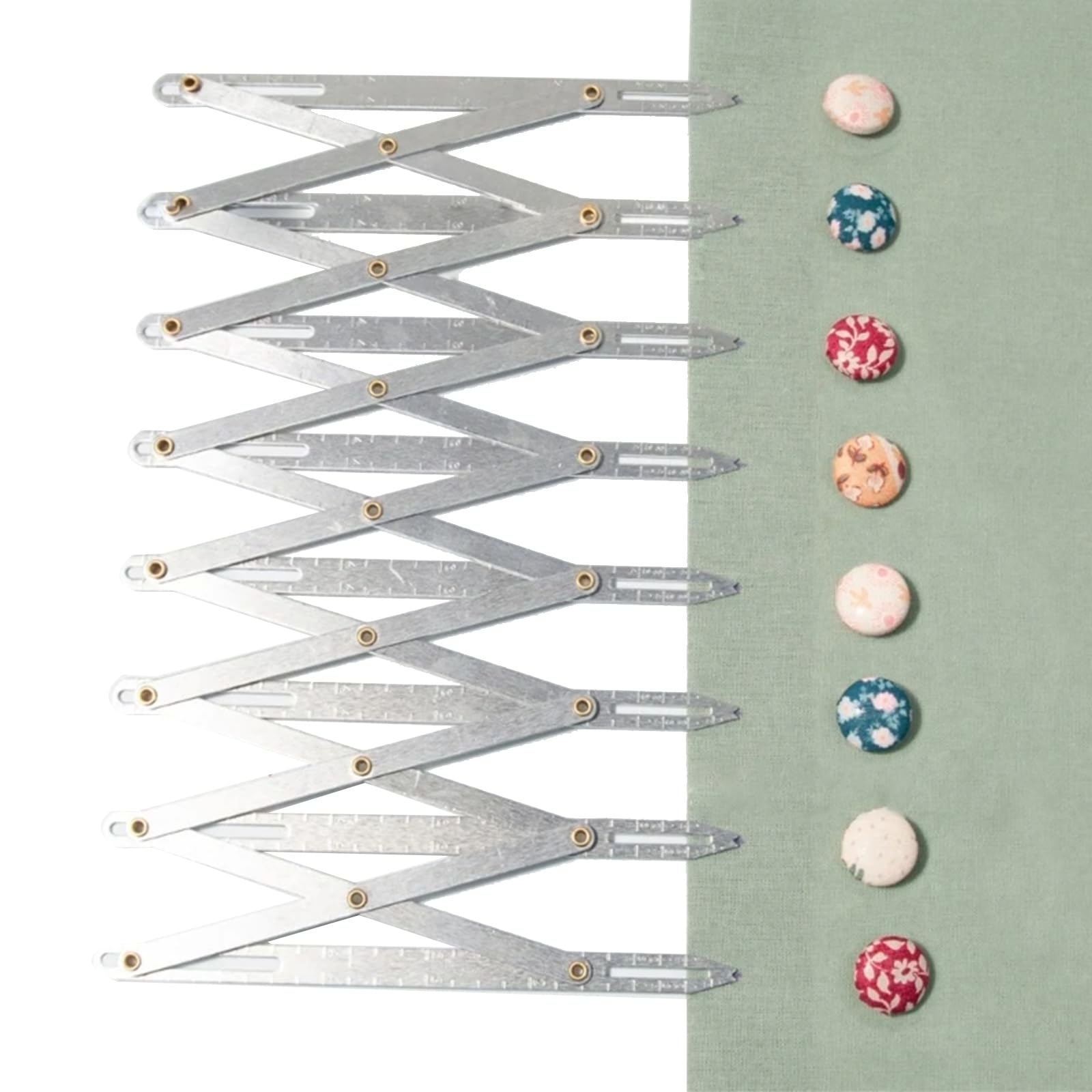 Amazon.com: Aluminum Expanding Sewing Gauge Button Guide Equal Space ...