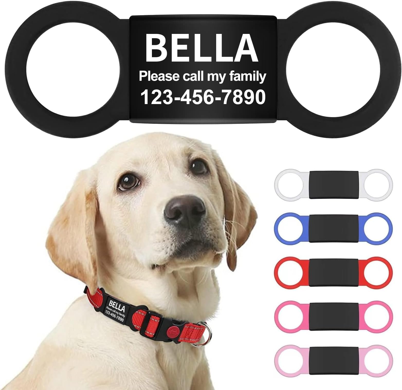 Amazon.com: Anavia Slide On Silent Pet ID Tags, S/M/L/XL Personalized ...