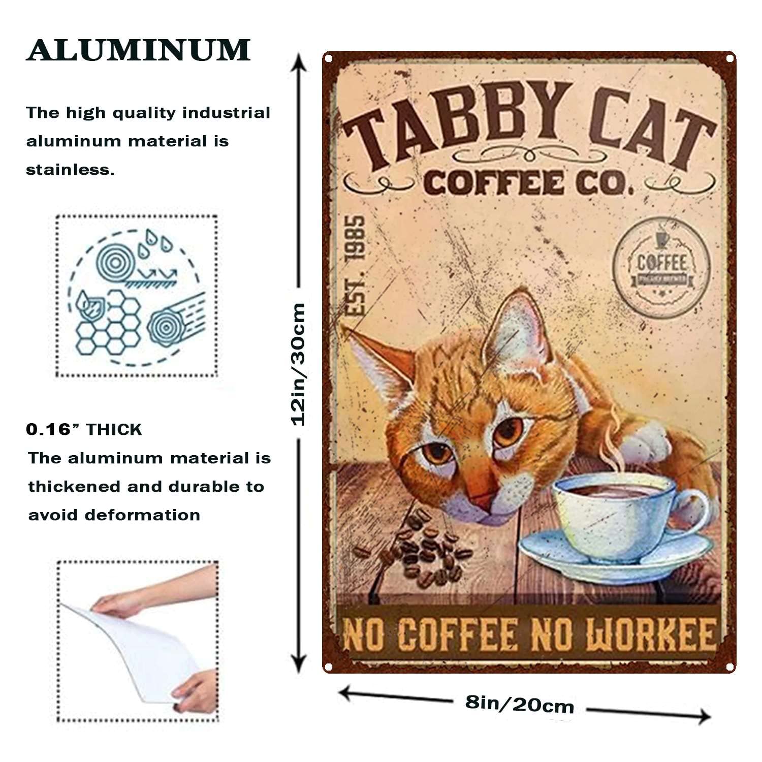 No Coffee No Workee Cat