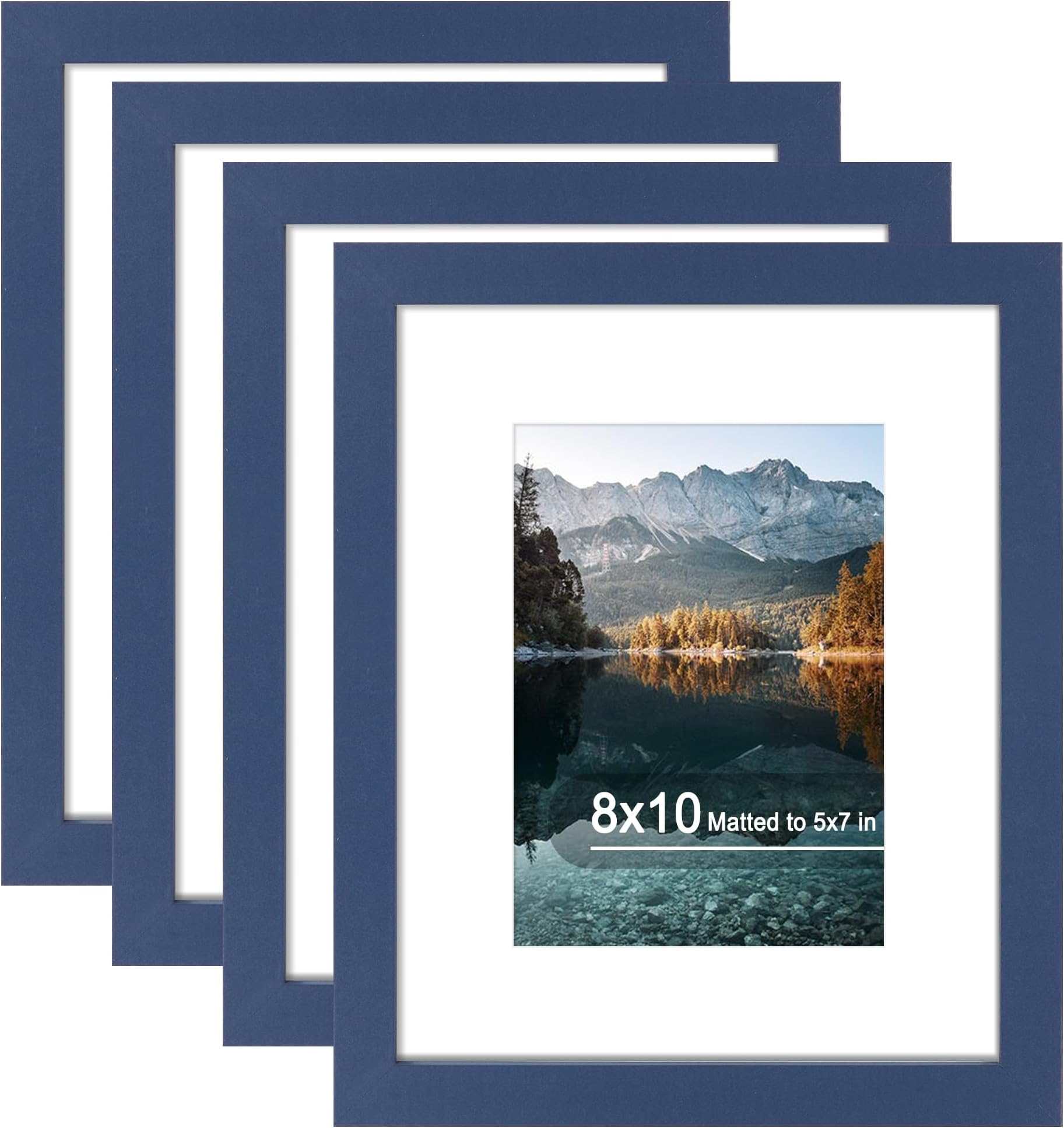Amazon.com - KINLINK 8x10 Picture Frame Navy, Solid Wood Frames with ...