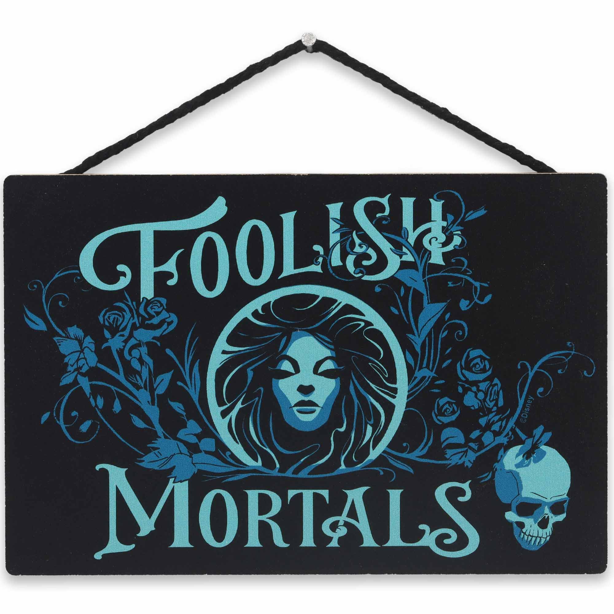 Amazon.com : Disney Haunted Mansion Foolish Mortals Hanging Wood Wall ...