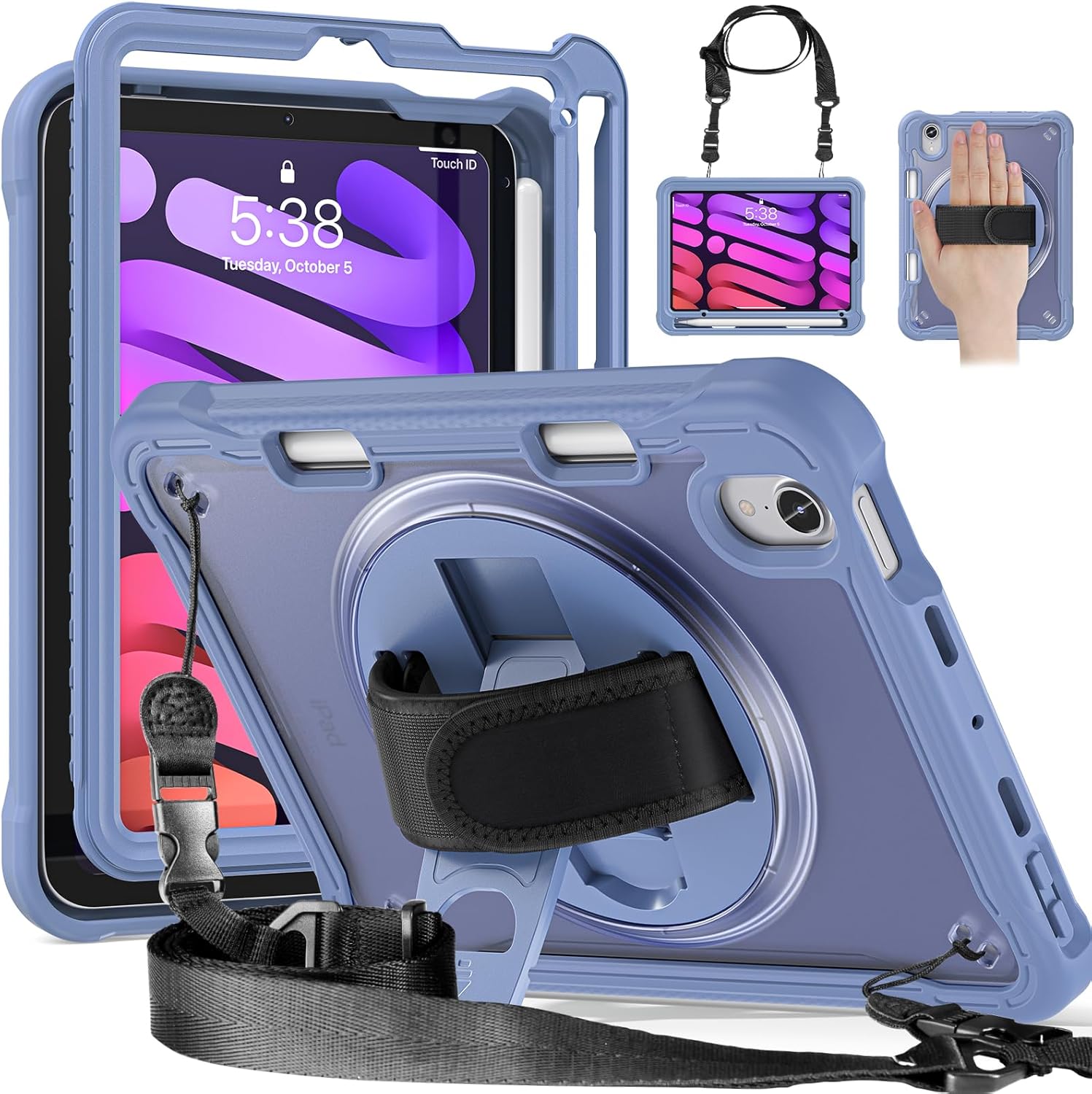 Amazon.com: BATYUE iPad Mini 6 Case 8.3” 2021 with Pencil Holder [360 ...