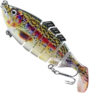 Amazon.com: 3.9 in / 0.6 oz Fishing Lures for Bass Trout 6-Segment Hard ...