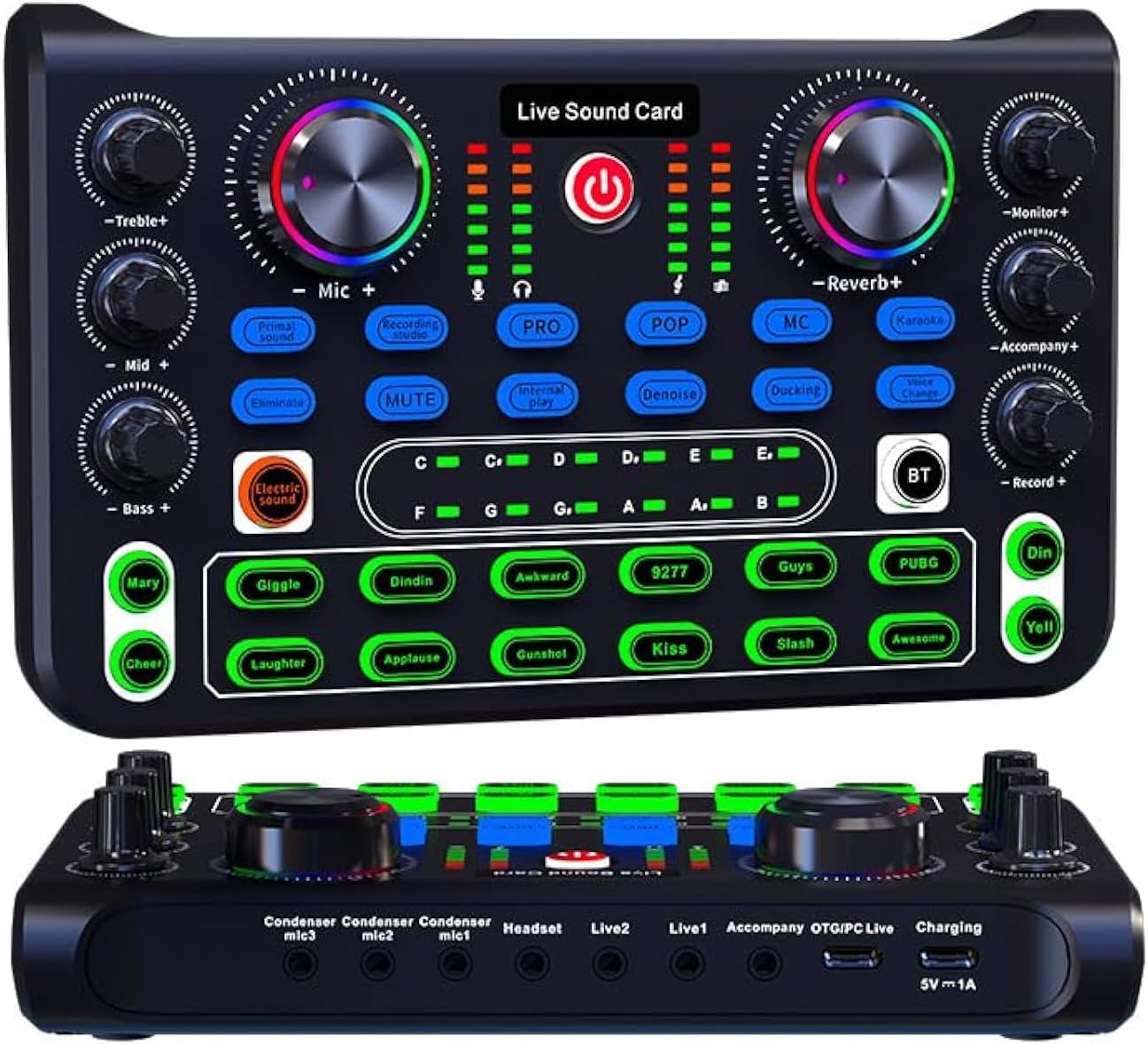 ULHYC External Sound Card, USB V8 Live External Sound Mixer Board ...