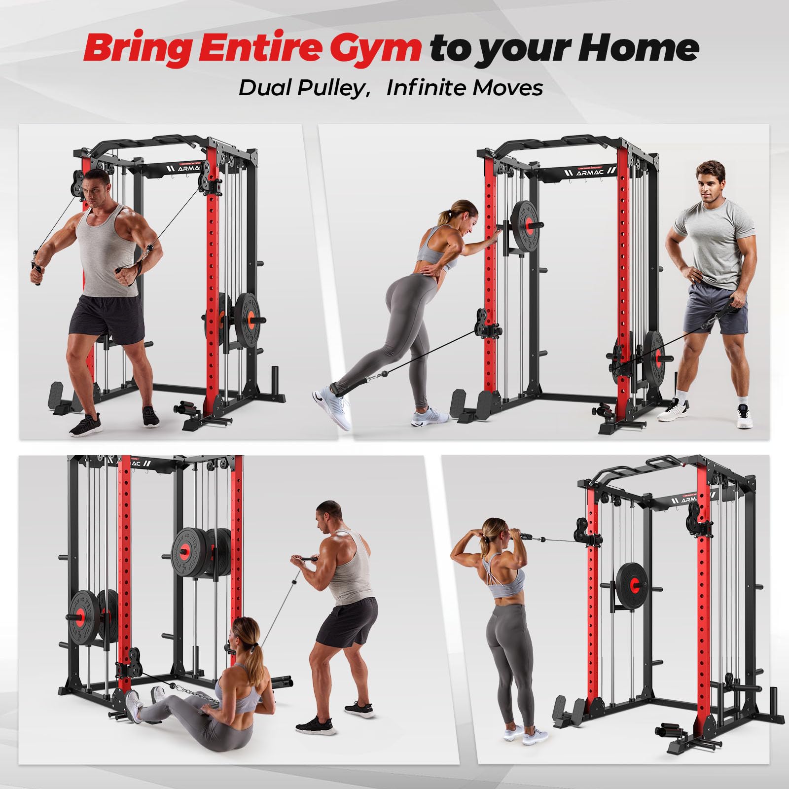 (3 box) ARMAC Power Cage, Multi-Function Power Rack with Adjustable ...