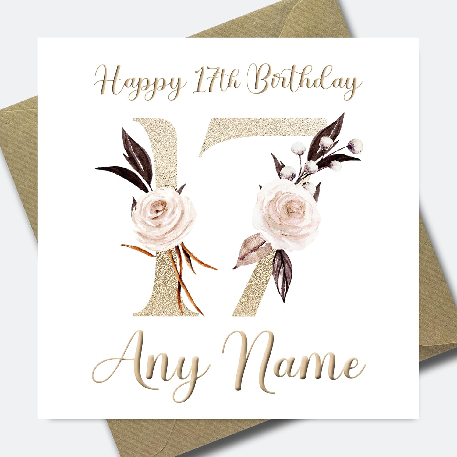 Personalised 17th Birthday Card - Seventeen Birthday card for girls ...