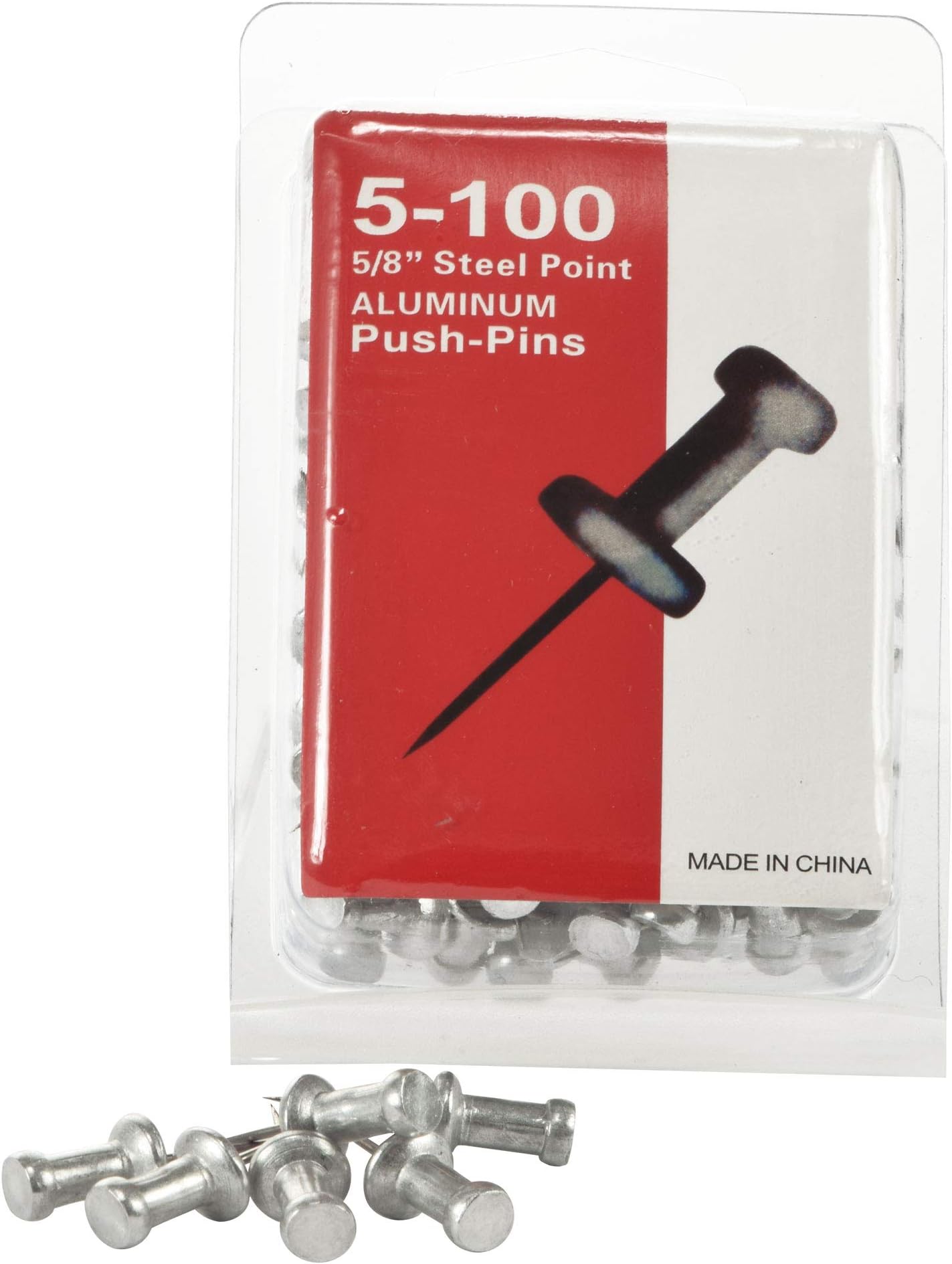 Amazon.com : 5/8'' Aluminum Head Steel Needle Push Pins box of 100 ...