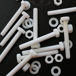 Amazon.com: 10 x PTFE Hex Head, M5 x 40mm(13/64 x 1 37/64 in), Plastic ...