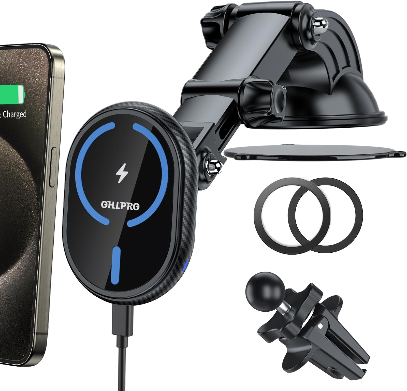 Amazon.com: TAZENI for Magsafe Car Mount Charger Magnetic Phone Holder ...