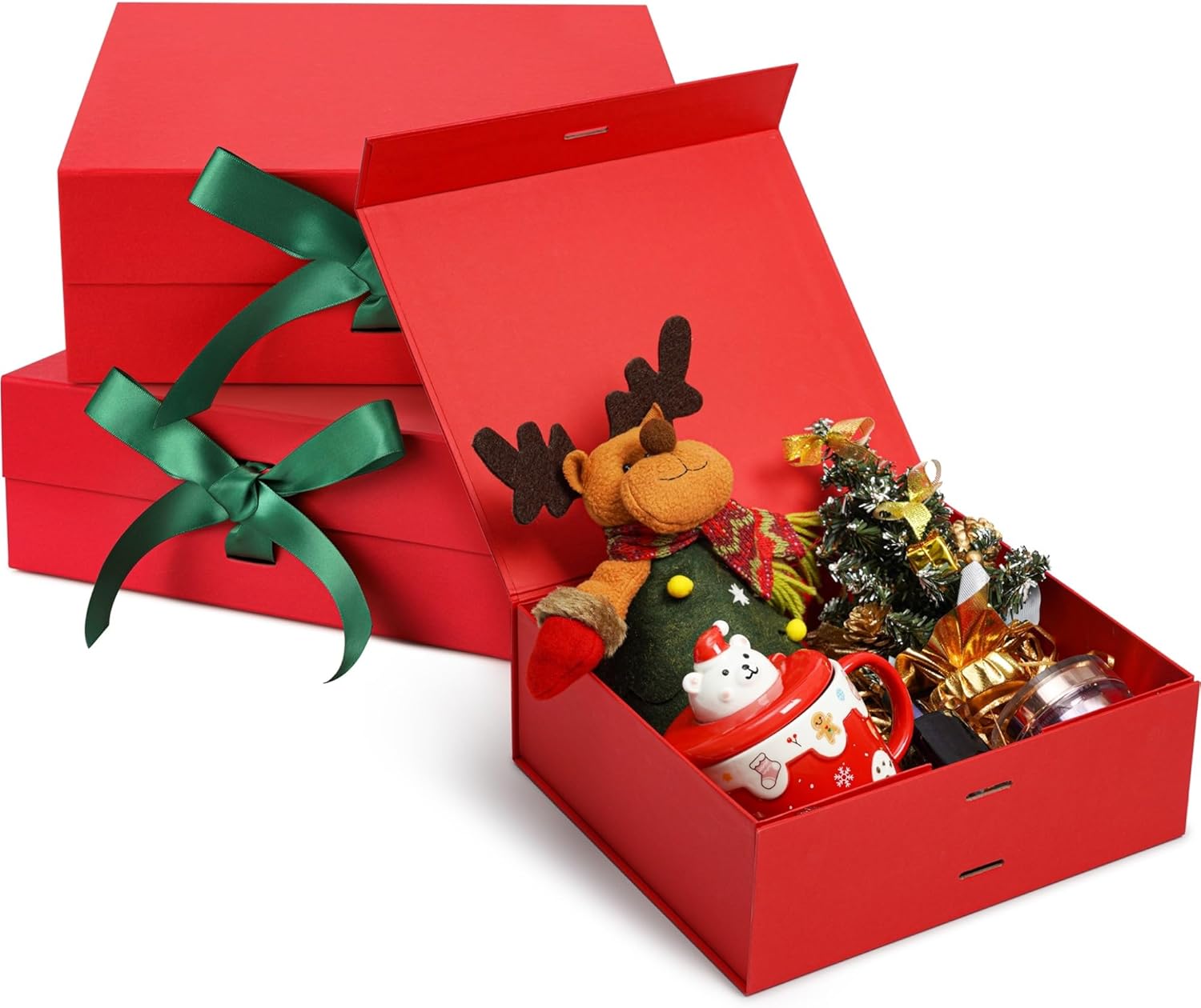 Amazon.com: SWANGSA Red Christmas Gift Boxes with Lid for presents 10 ...