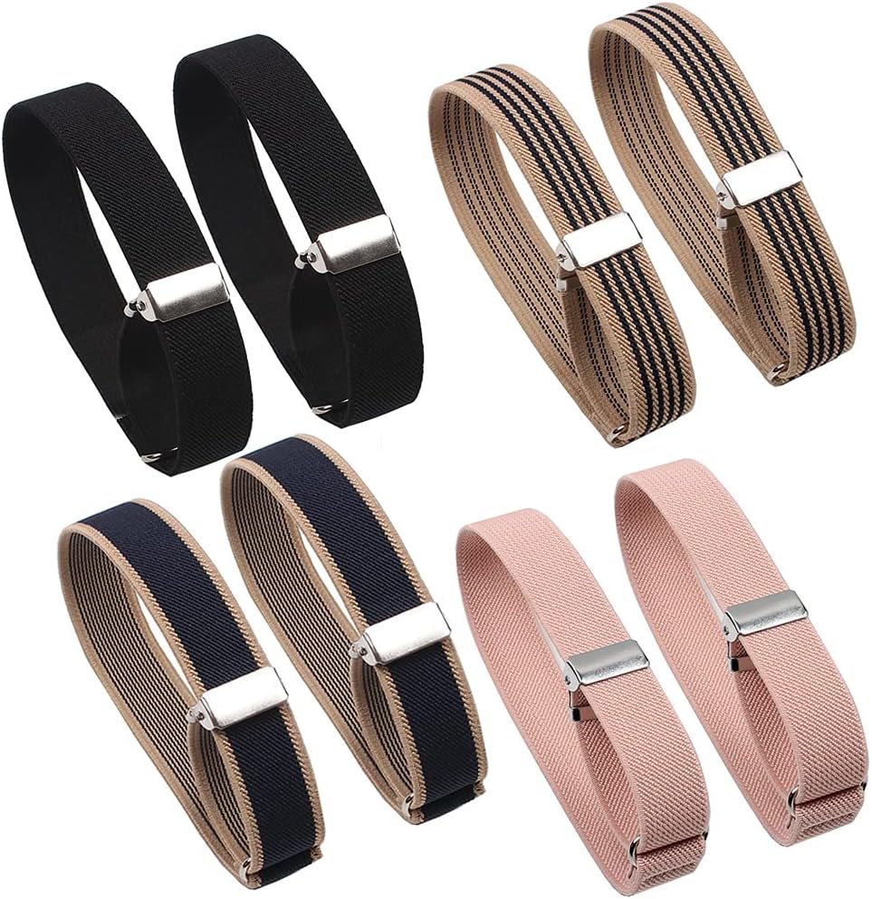 4 Pairs Elastic Armbands Adjustable Sleeve Garters Shirt Sleeve Holder ...