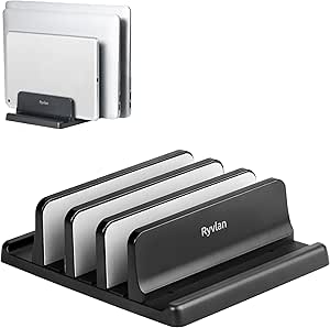 Amazon.com: Ryvlan Vertical Laptop Stand, 3 Slot Adjustable Laptop ...