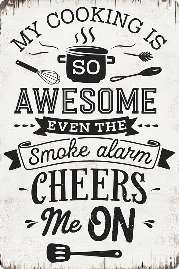 Amazon.com: Kitchen Signs Wall Decor Funny Kitchen Quote My Cooking is ...
