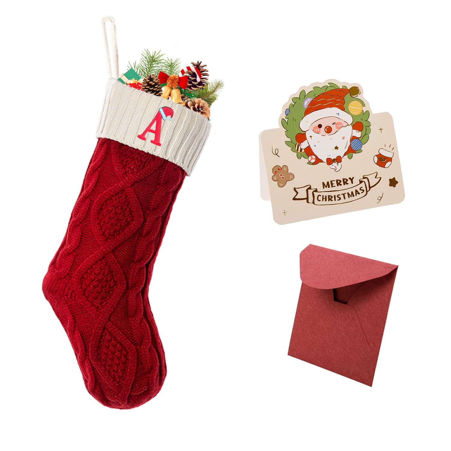 Amazon.com: Ulico Initial Christmas Stockings, 18’’ Large Embroidered ...