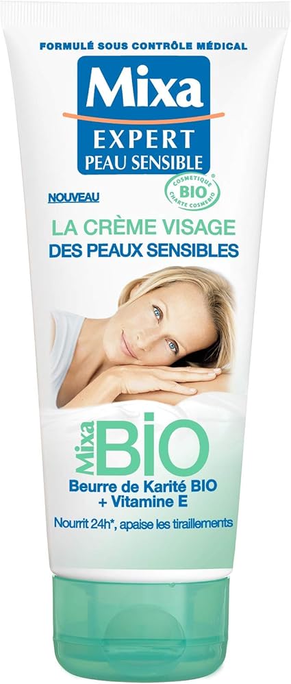Mixa BIO - La Crème Visage Des Peaux Sensibles - 100 ml - Lot de 1 ...