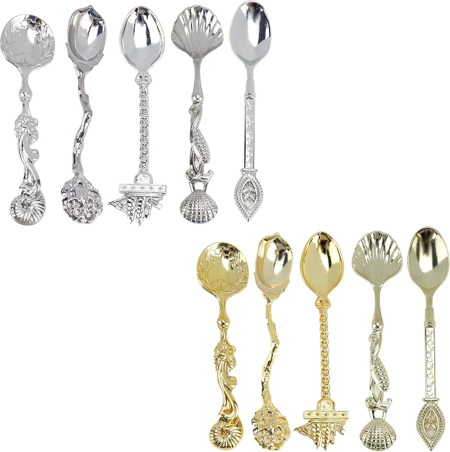 Amazon.com: Crapyt 10 PCS Tea Spoons for Hot Tea 4.33"×0.83" Gold Tea ...