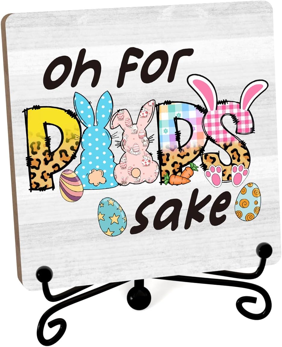 Amazon.com: Rustic Easter Office Desk Decor - Mini Oh for Peeps Sake ...