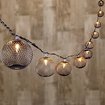 ALL FORTUNE Decorative Lantern String Lights Plug in with 10 Black ...