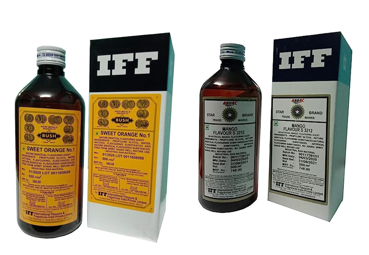 Sandi Foods- IFF,Bush- Mango and Sweet Orange Food Flavour Essence 500 ...