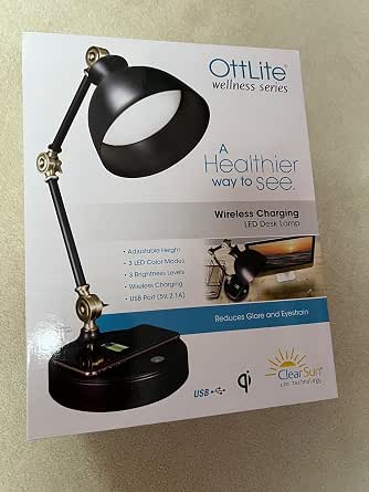 GOOFY TURTLE Wellness LED Desk Lamp with Wireless Charging, Adjustable ...