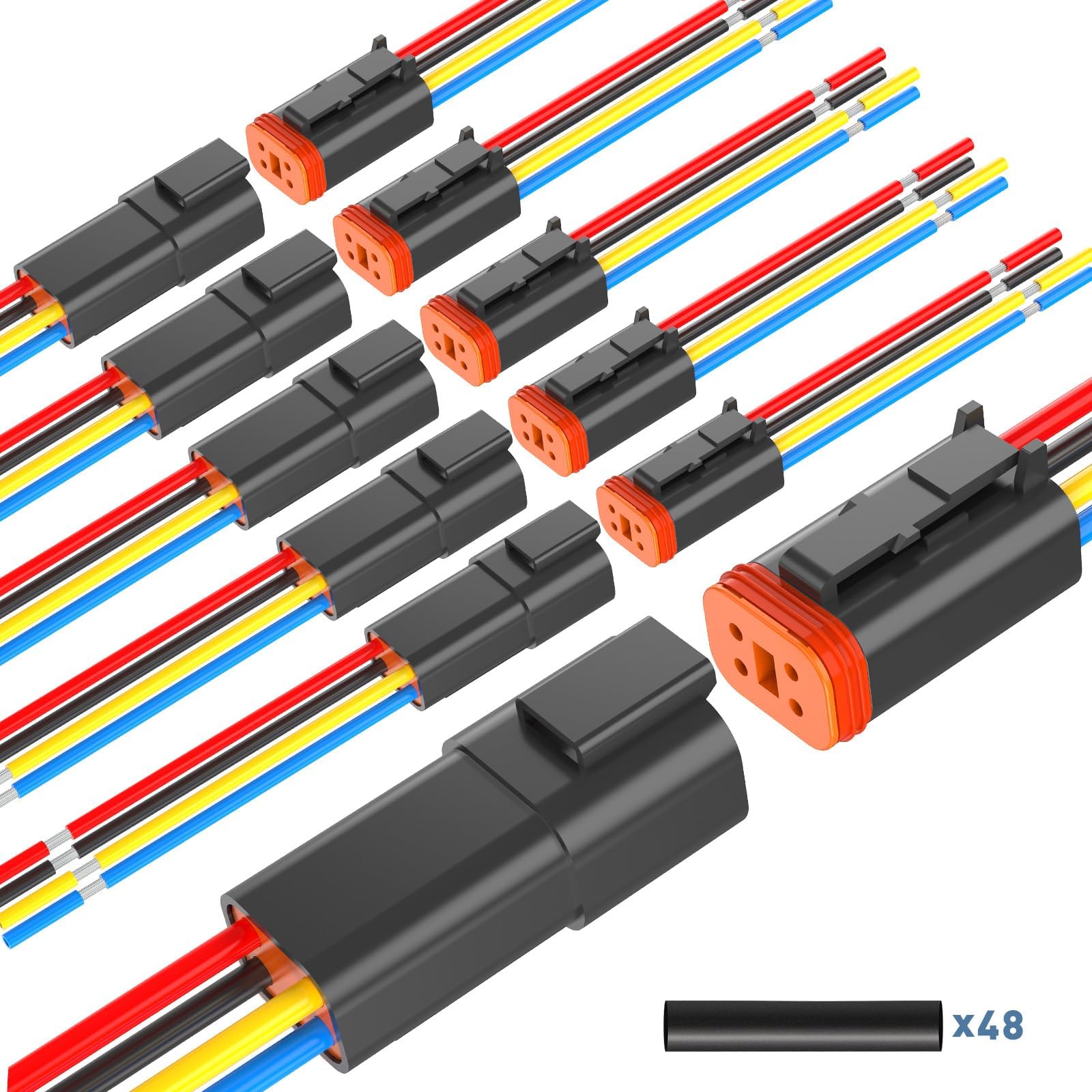 Amazon.com: ZHOFONET 4 Pin Waterproof Connector,Waterproof Electrical ...