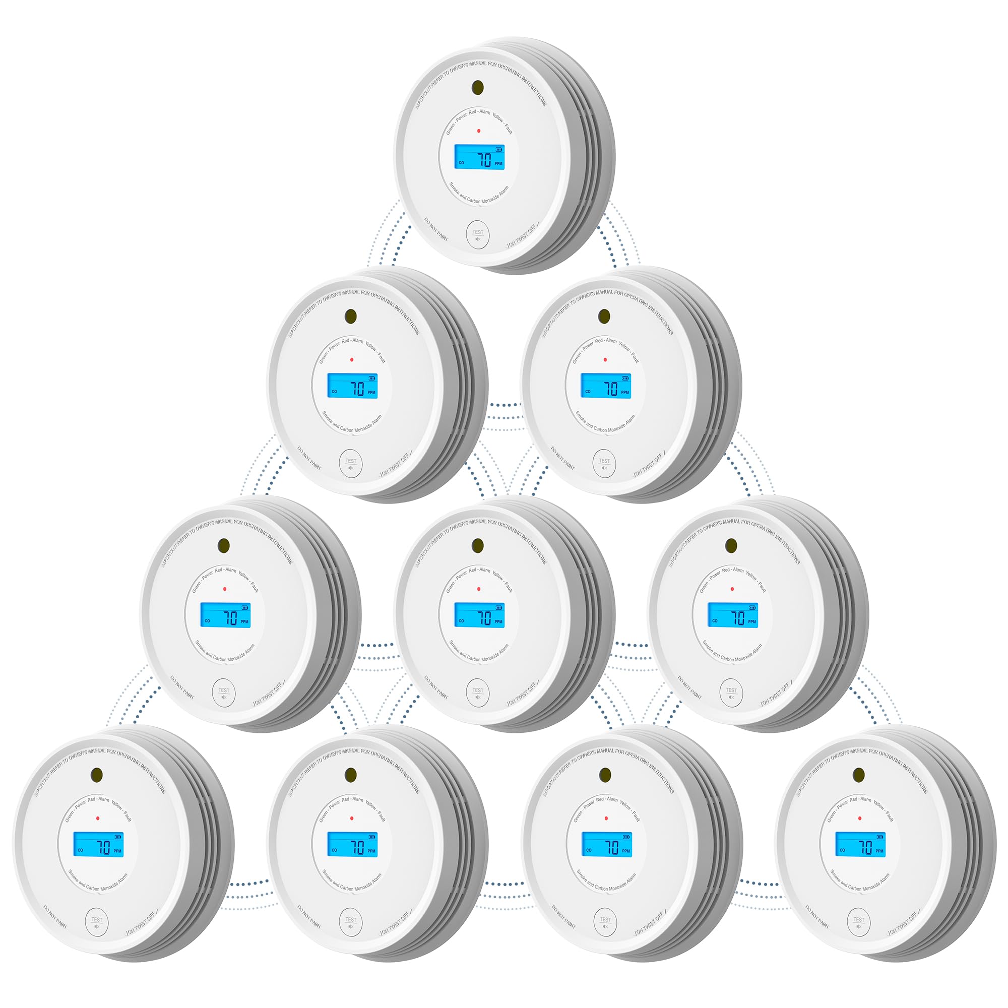 AEGISLINK Smoke Carbon Monoxide Detector, Interlinked Combination Smoke ...