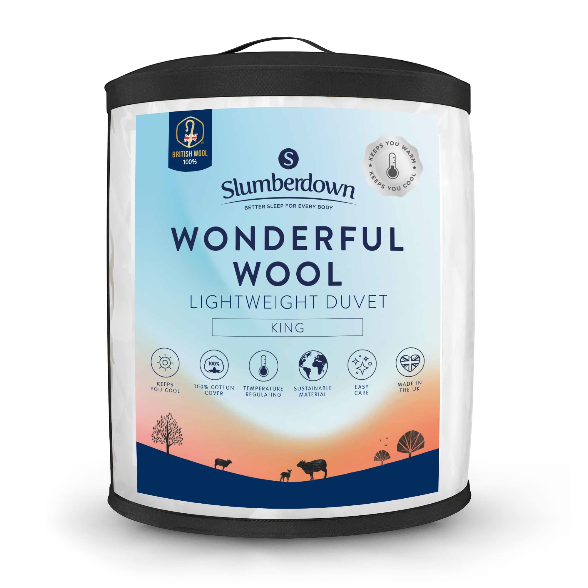 Slumberdown Wonderful Wool King Size Duvet - Temperature Regulating 3-5 ...