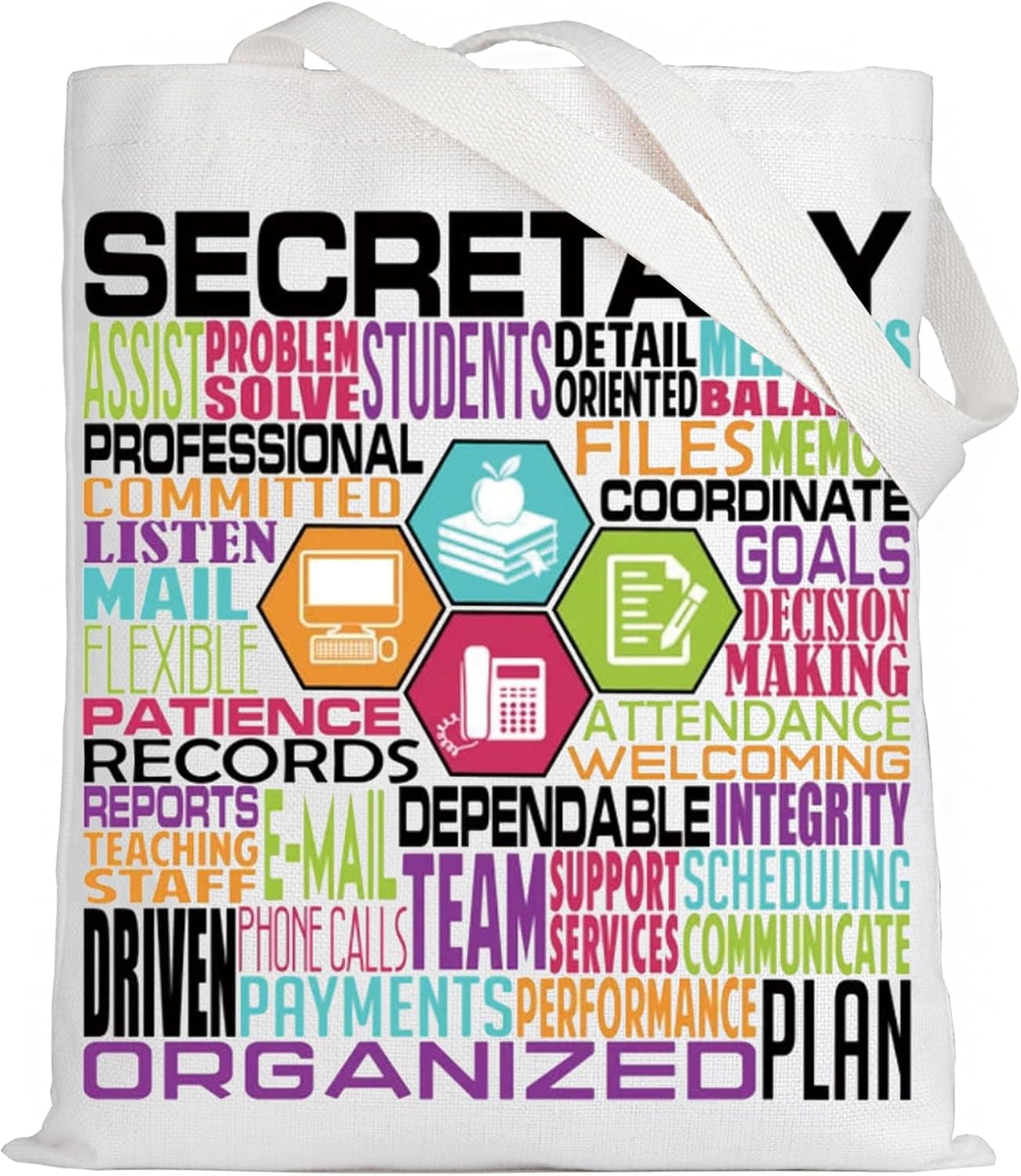 Amazon.com: LEVLO Secretary Canvas Tote Bag Secretary Day Gift ...