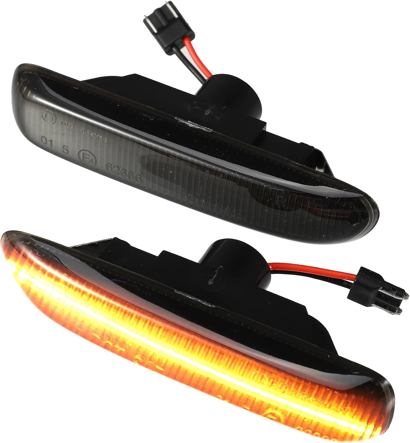 Amazon.com: X AUTOHAUX 1 Pair Smoked Lens Front Sequential LED Side ...