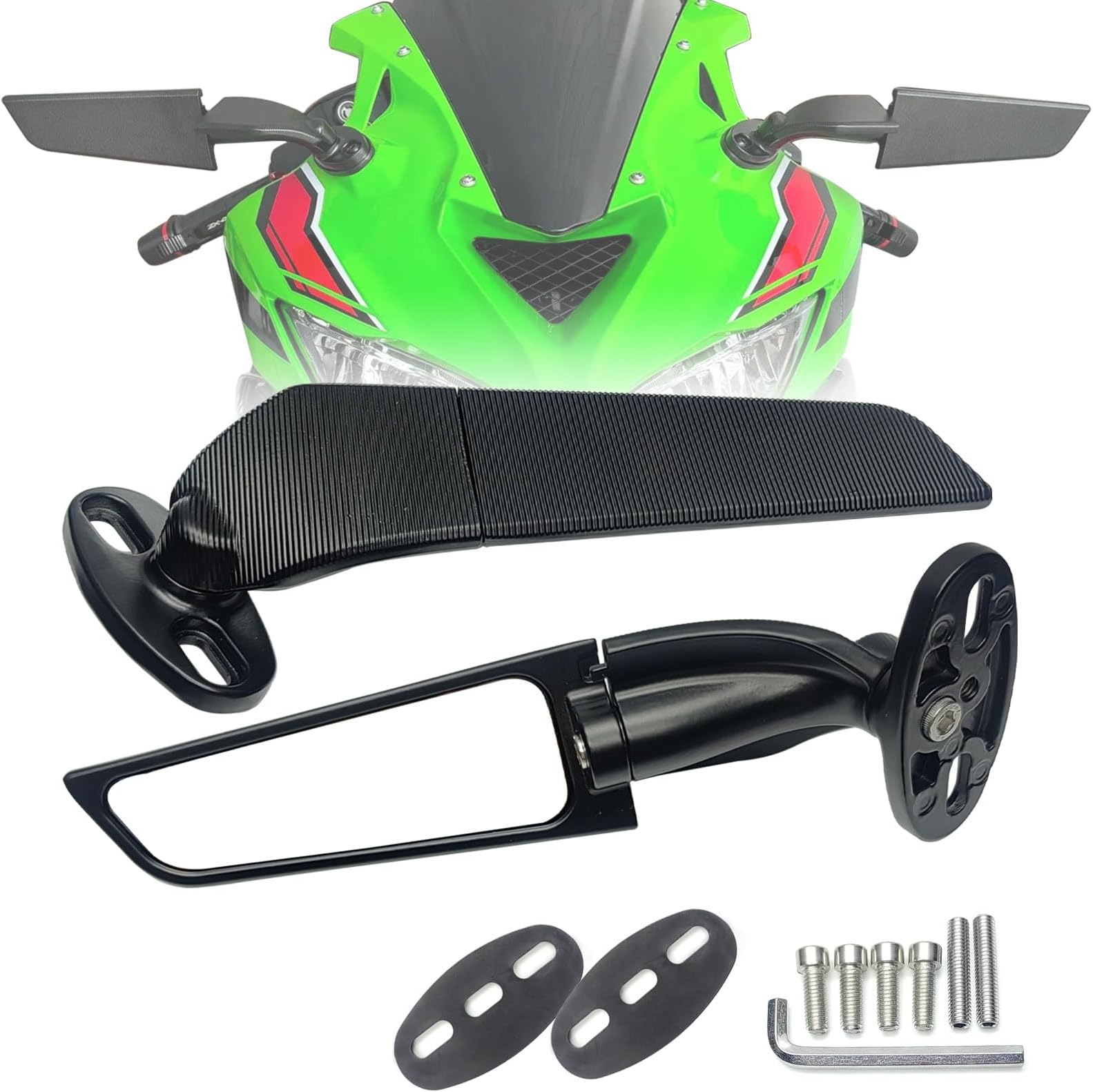 Amazon.com: BlueStars Motorcycle Rear View Stealth Mirrors/ 360 ...