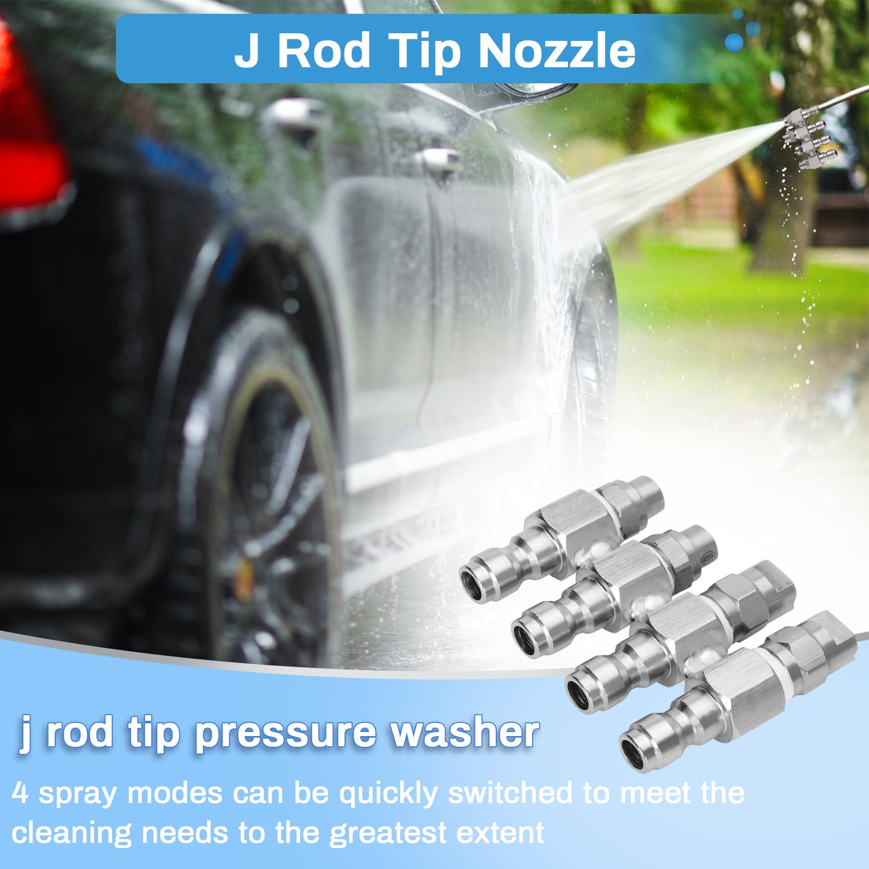 Snapklik.com : J Rod Tip 4 Way J Rod Pressure Washer Nozzle For 5-6 GPM ...