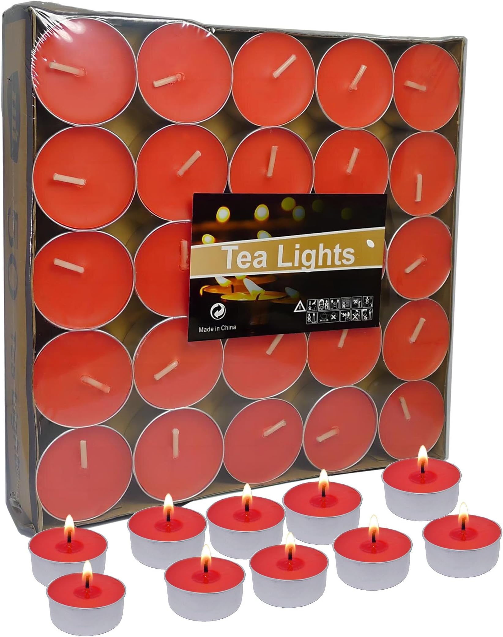 Amazon.com: 50 Packs Tea Light Candles, 4.5 Hours Burning Time ...