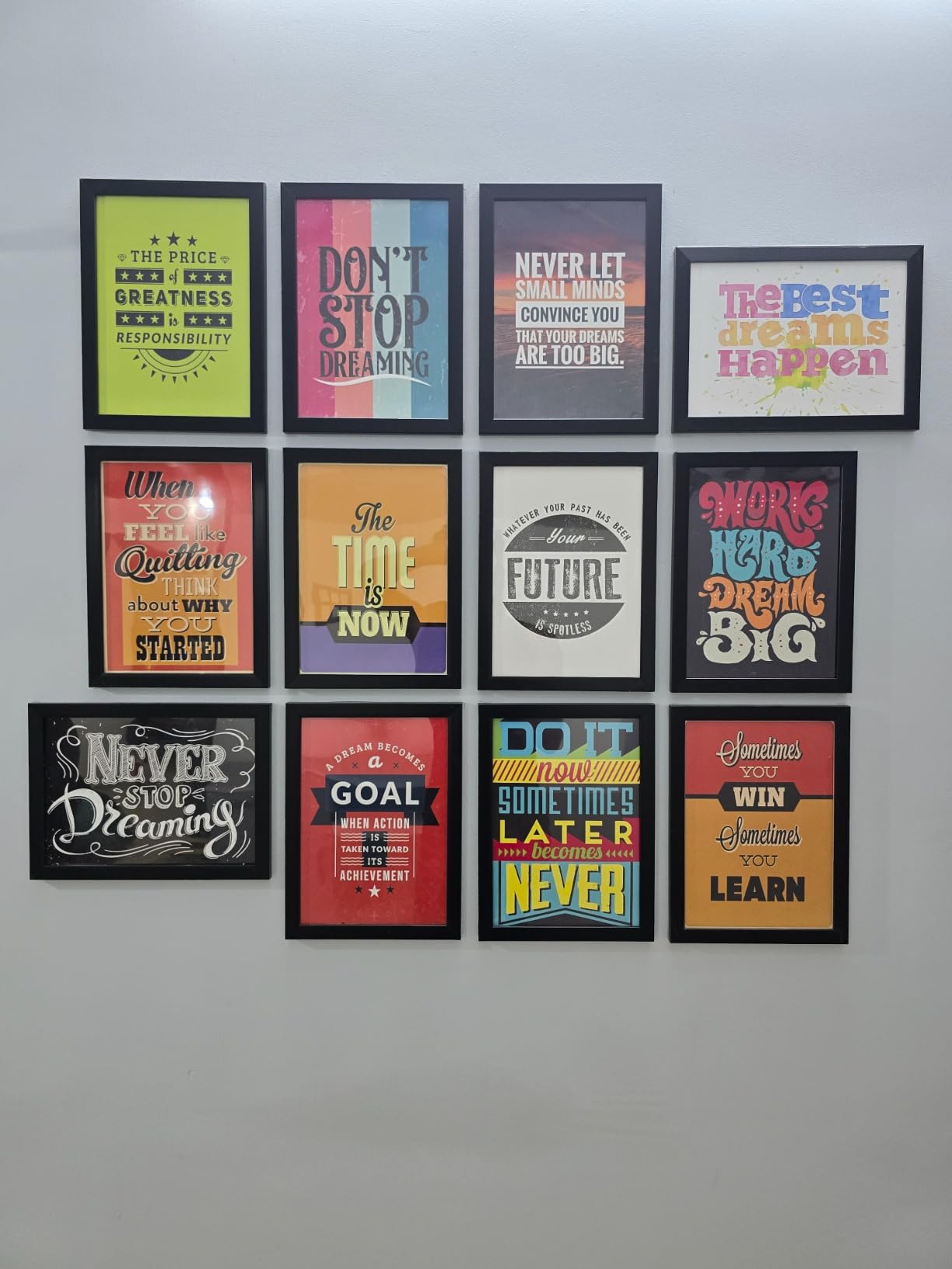 PAPER PLANE DESIGN Inspirational Motivational Wall Abstract Poster set ...