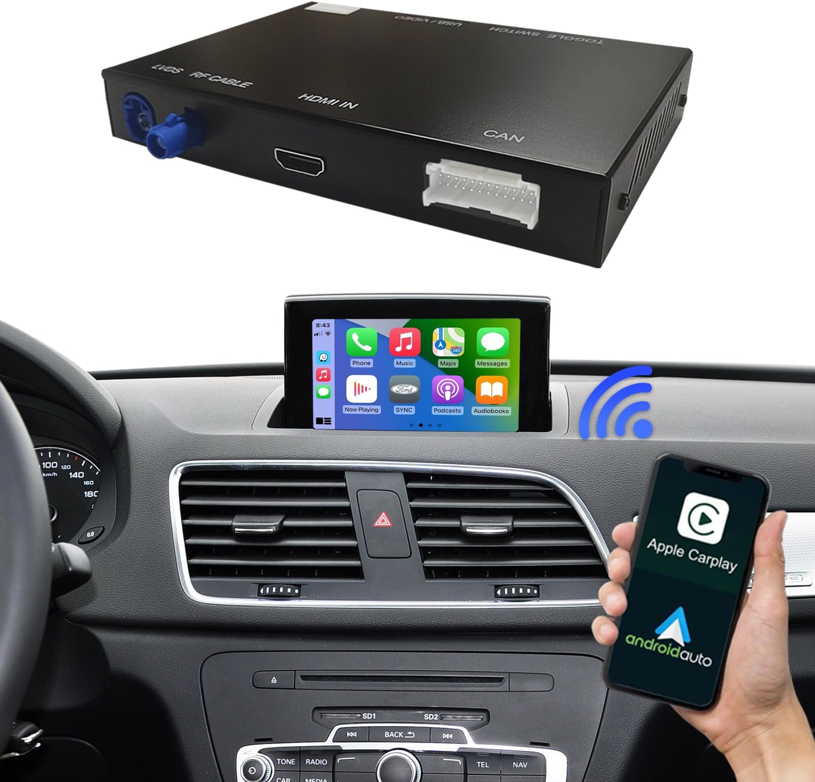 Road Top Wireless Carplay Android Auto für BMW 1 2 3 4 5 6 7 X1 X3 X4 ...