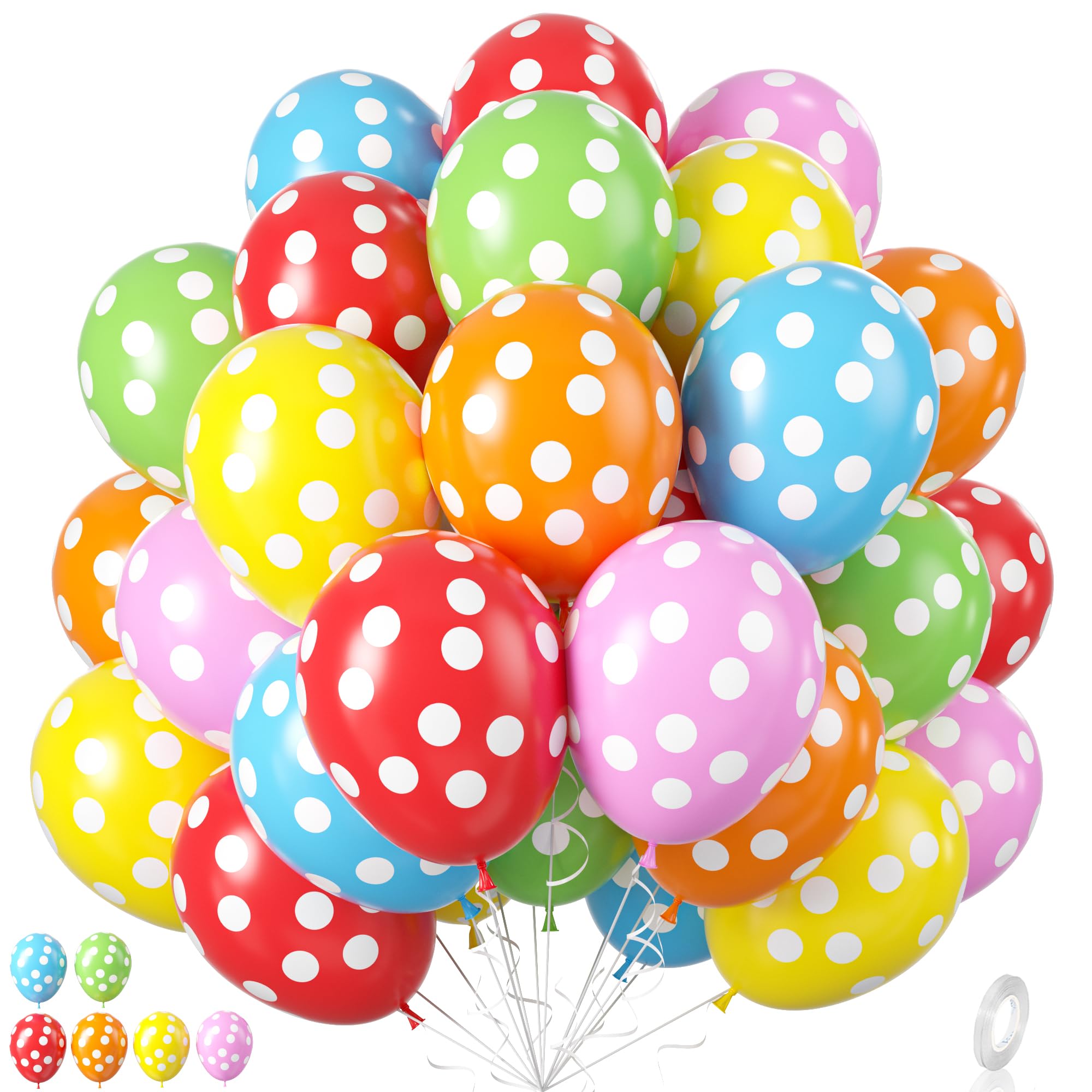 Amazon.com: Polka Dot Balloons, 55pcs Rainbow Balloons Assorted ...
