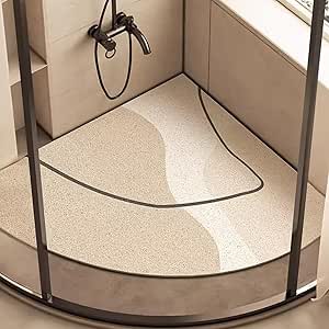 Amazon.com: Curved Non Slip Bath Mat for Shower, Corner Bathroom Mat ...