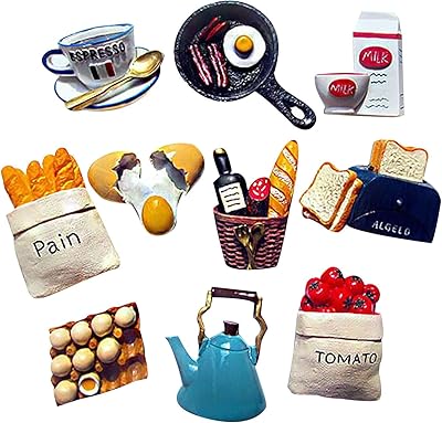 Amazon.com: Worldity 6Pcs Food Magnets for Fridge Magnets, 3D Resin ...