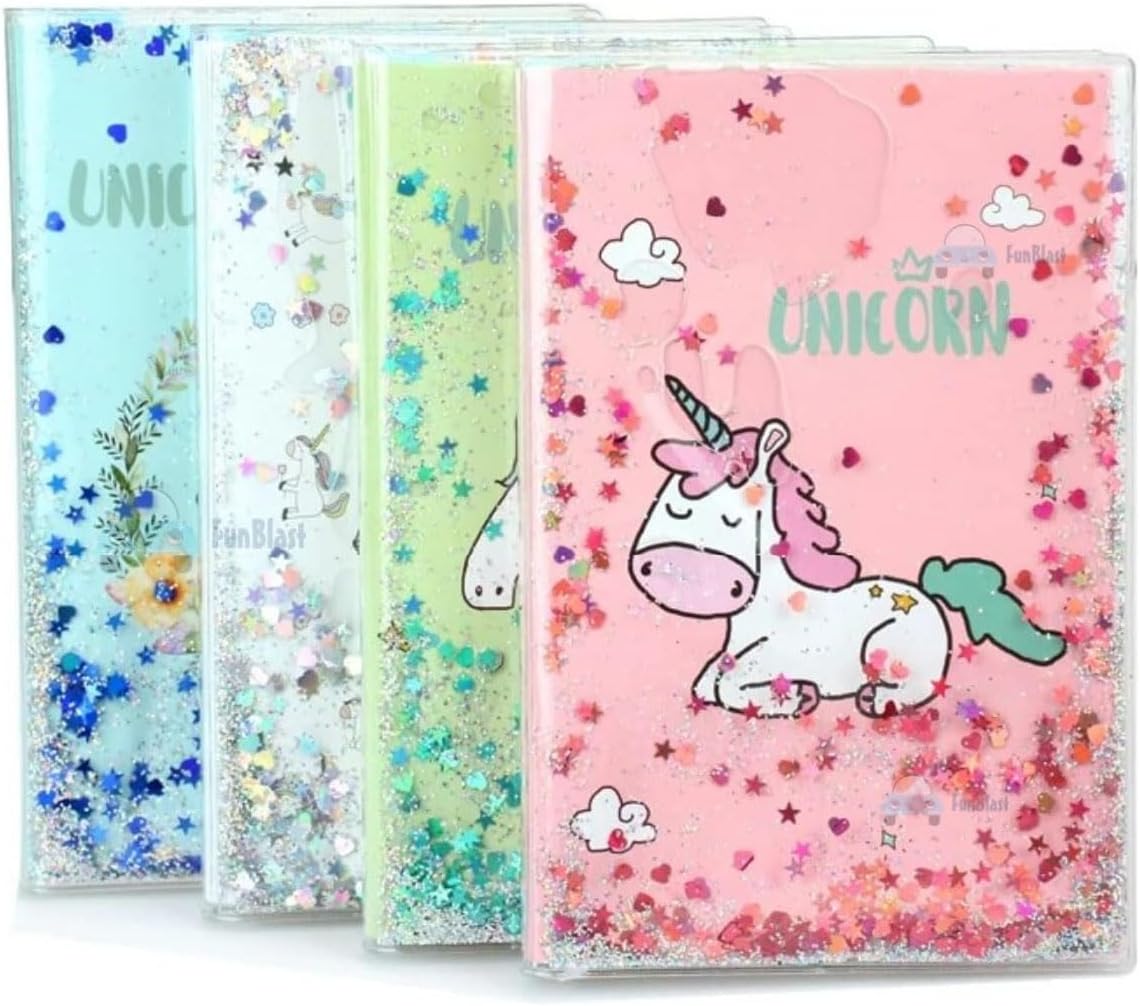 FunBlast Unicorn Notebook Diary for Kids – Glitter Notepad for Girls ...