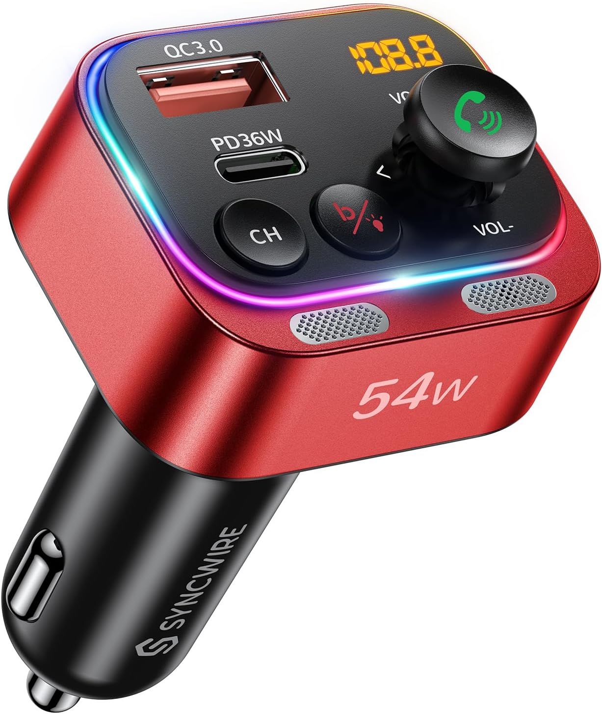 Amazon.com: Syncwire Bluetooth 5.4 FM Transmitter Car Adapter 48W (PD ...