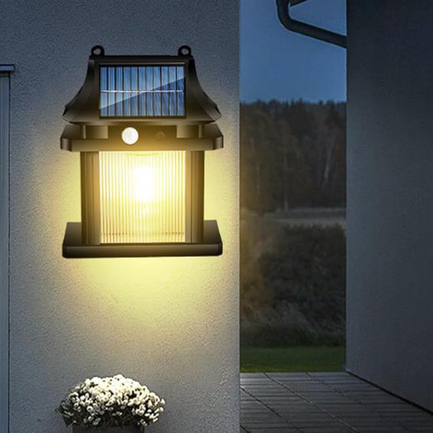 Amazon.com: Solar Outdoor Light Wall Mounted Solar Light with Light ...