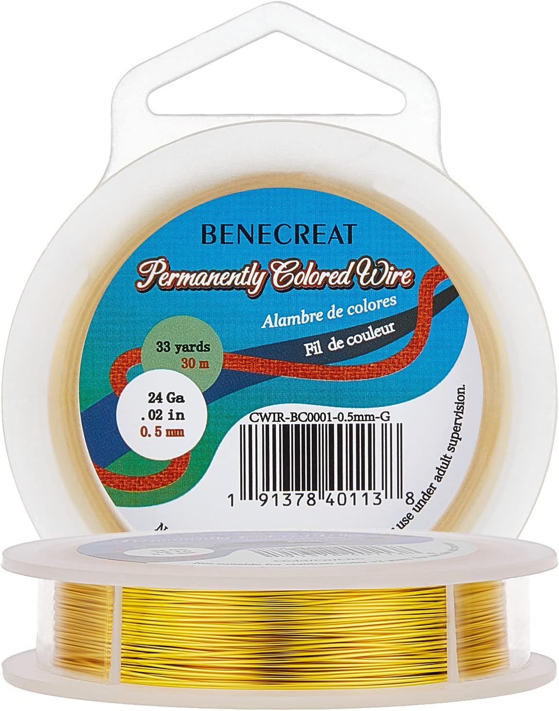 BENECREAT 24 Gauge Craft Jewelry Wire Gold Wire Copper Wire Tarnish ...